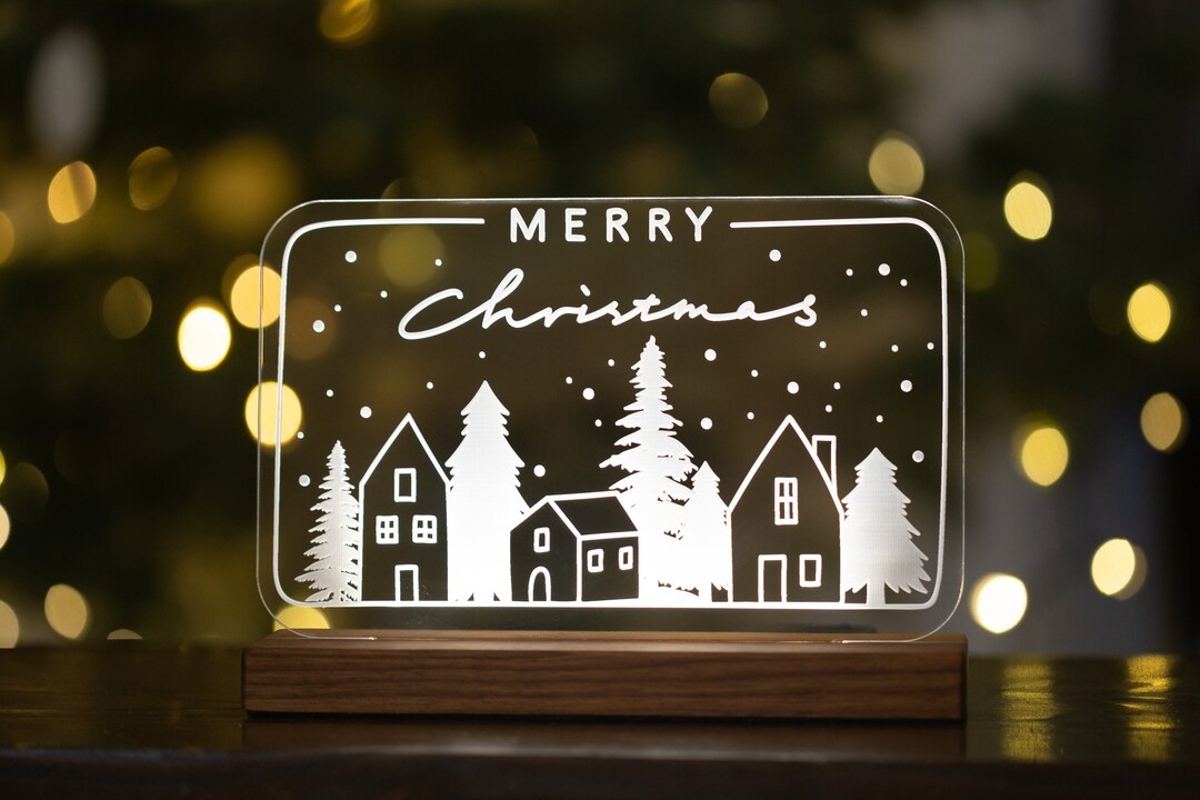 Christmas Village Light up Feature Light up Christmas Scene Acrylic Lit ...