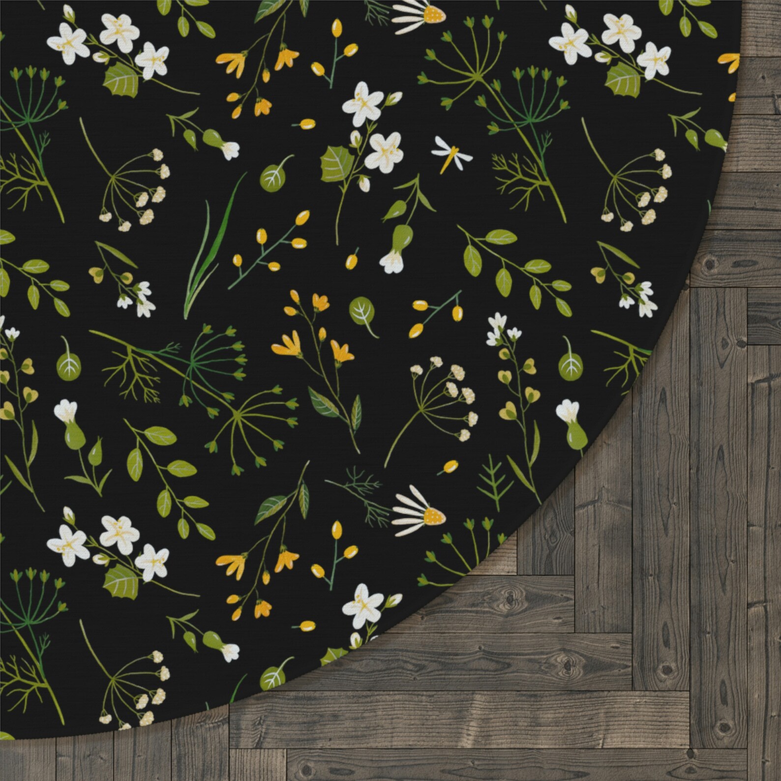 Woodland Floral Rug Round Wildflower Rug Round Floral Rug - Etsy