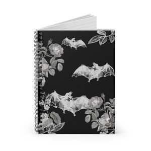 Gothic Bat Notebook Goth Notebook Goblincore Bats Vintage Illustration ...