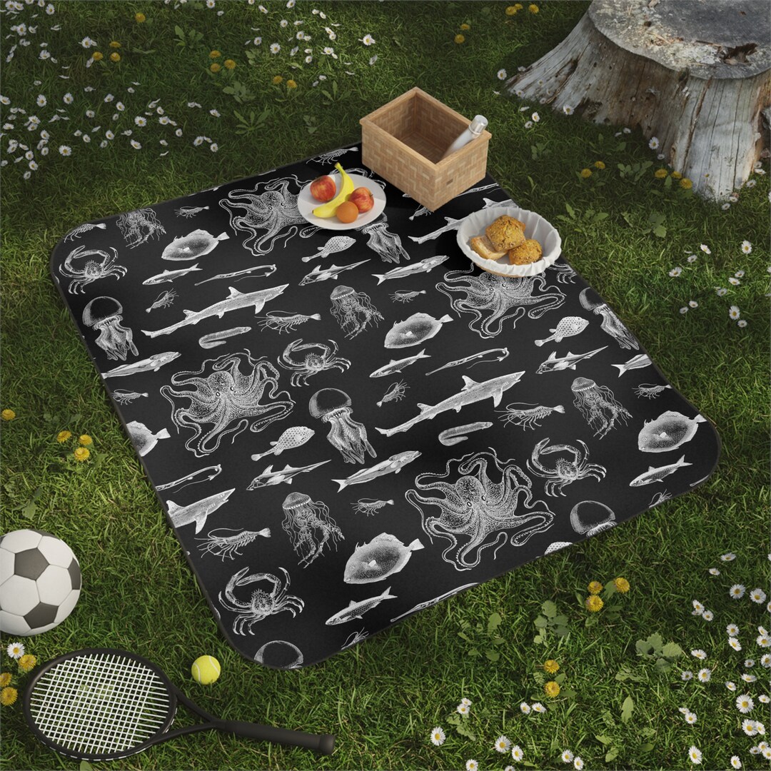 Nautical Picnic Blanket Seaside Picnic Blanket Beach Picnic Blanket ...