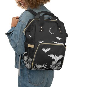 Goth Bats Diaper Bag Diaper Backpack Gothic Diaper Bag Bats and Moon ...