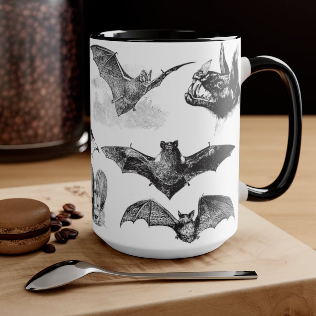 Bat Mug | 15 Oz Mug | Vintage Bat Mug | Gothic Bat| Vampire Bat | Dark ...