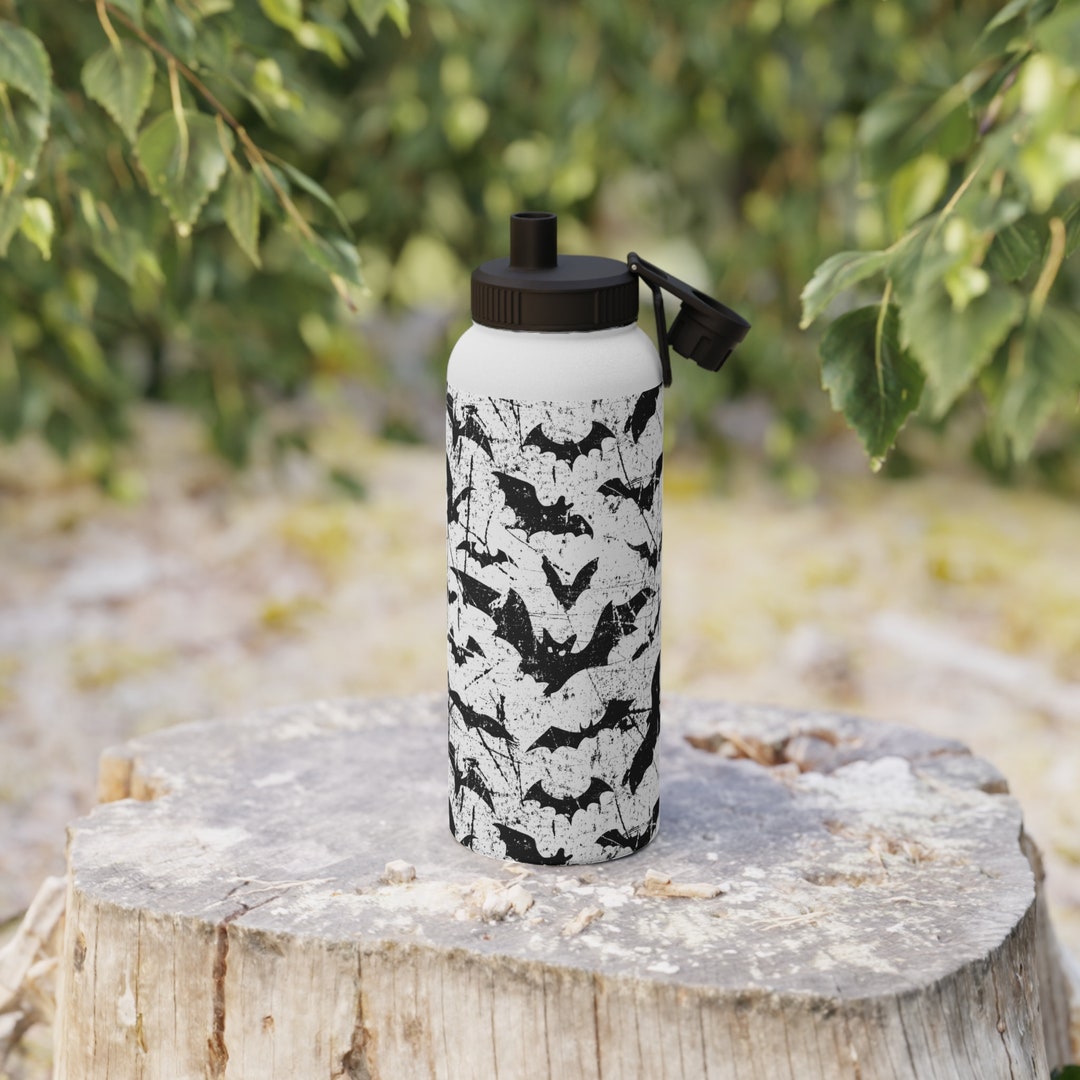 Goth Bat Water Bottle | Stainless Steel Water Bottle | Sports Lid Water ...