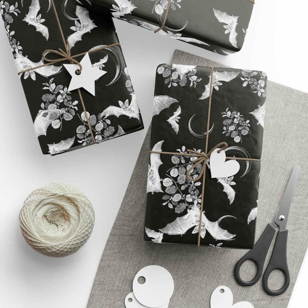 Goth Bats Wrapping Paper Vampire Bats Wrapping Paper Gothic Gift ...