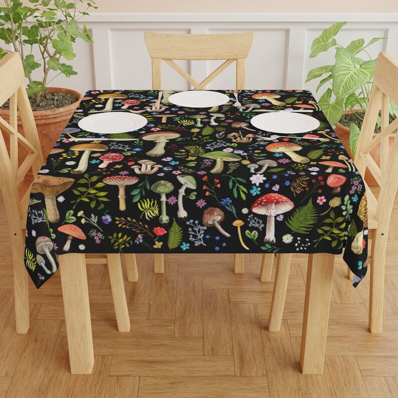 Mushroom Tablecloth Cottagecore Tablecloth Cottagecore - Etsy