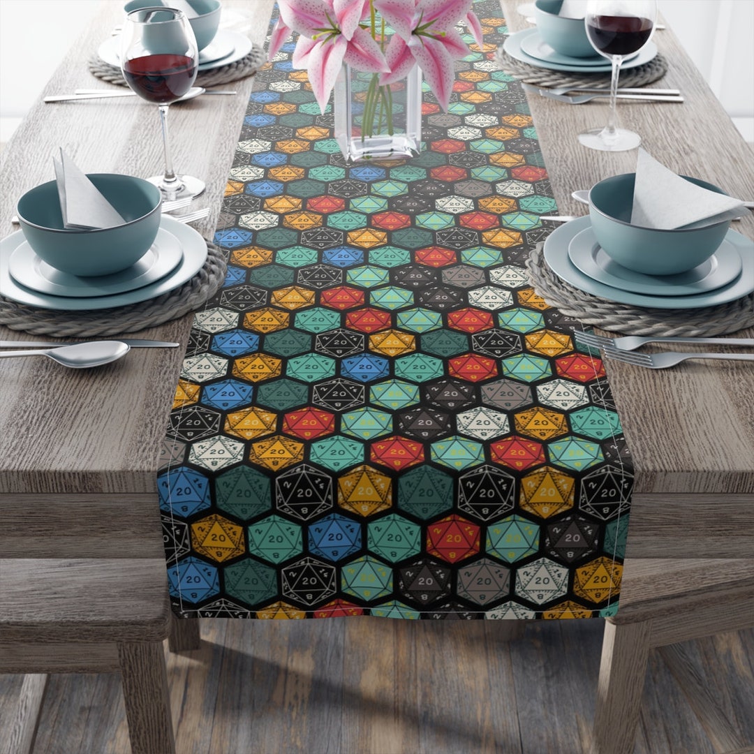 Dnd Table Runner | Dungeons and Dragons Cotton Table Runner | Dnd Gamer ...