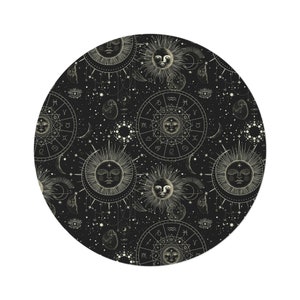 Zodiac Rug Round Astrology Rug Round Celestial Rug Dark Academia Round ...