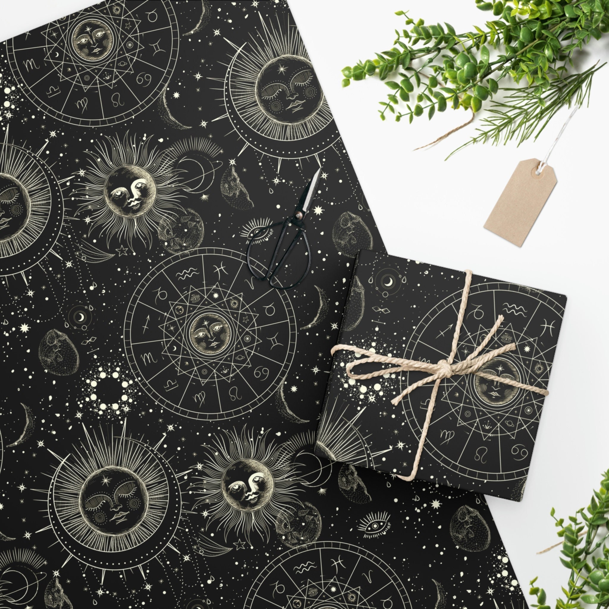 Celestial Zodiac Wrapping Paper Astrology Wrapping Paper - Etsy