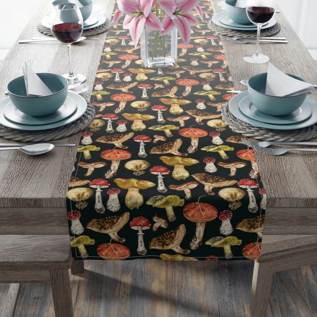 Mushroom Table Runner Mushroom Table Cottagecore Table Runner Mushroom ...