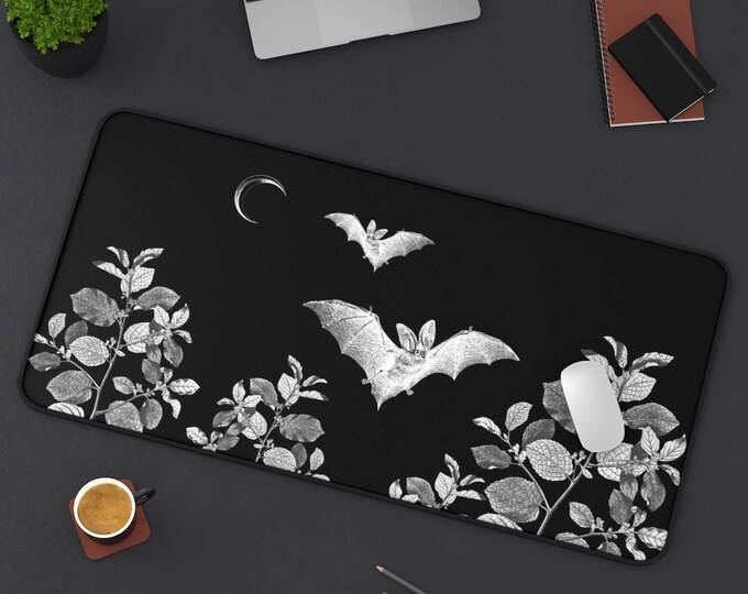 Nocturnal Pollinators Desk Mat, Goth Desk Mat, Keyboard Pad, Gothic ...