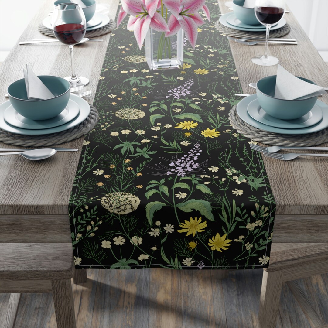 Wildflower Table Runner Woodland Table Cottagecore Table Runner Floral ...