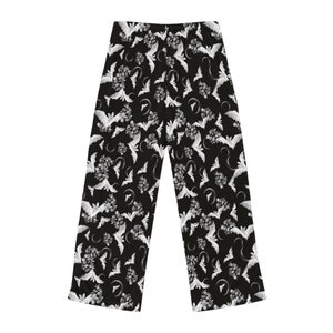 Goth Bats Women's Pajama Pants Vampire Bat Lounge Pants Floral Pj ...