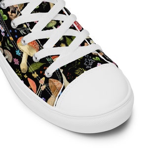 Mushroom Shoes Men's High Top Sneakers Aesthetic Goblincore Cottagecore ...