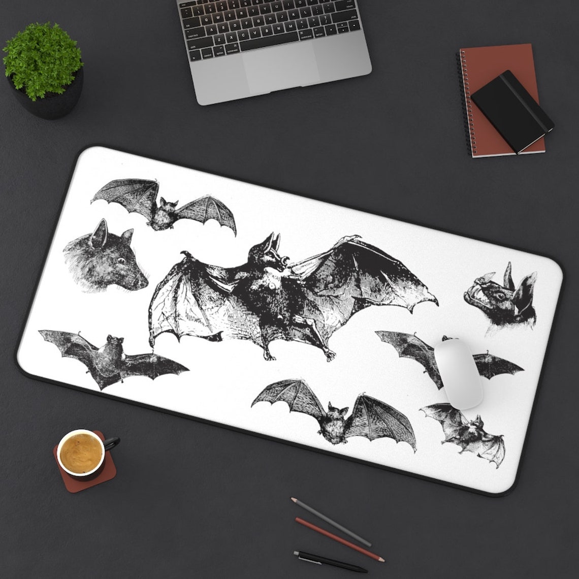Gothic Bats Desk Mat Gaming Desk Mat Dorm Desk Mat - Etsy
