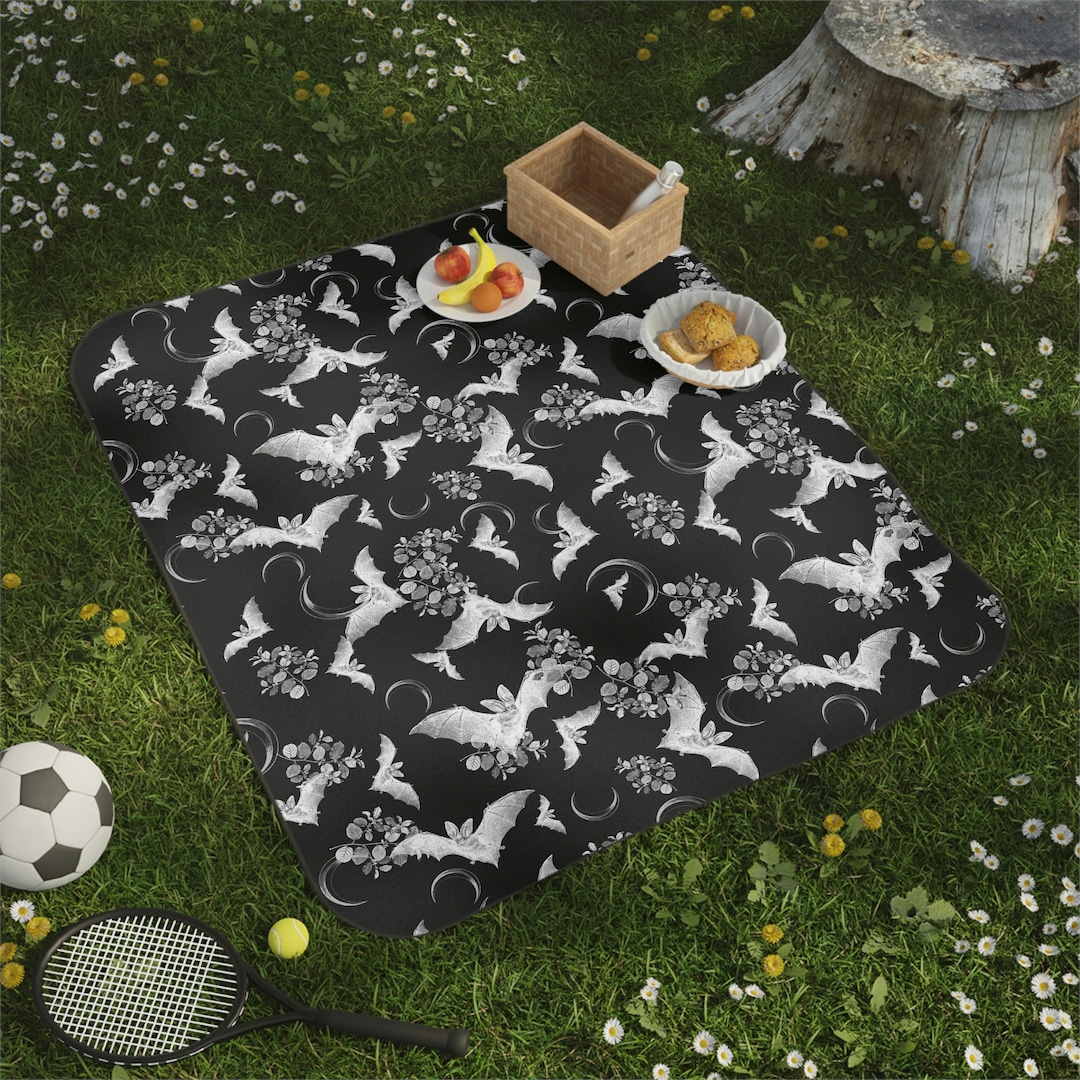 Goth Bats Picnic Blanket Witchy Picnic Blanket Gothic Picnic Blanket ...