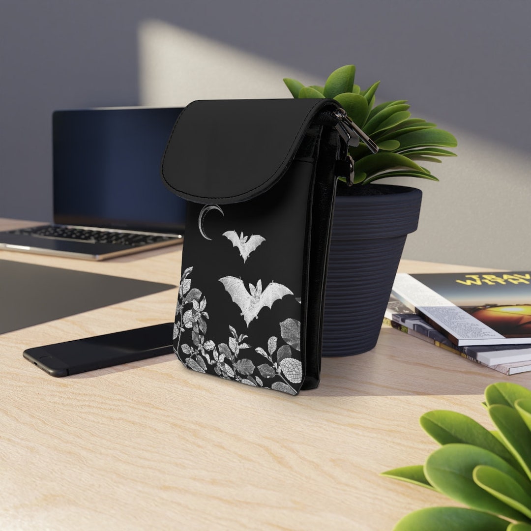 Bat Cell Phone Wallet, Gothic Bats Mobile Phone Wallet, Cross-body ...