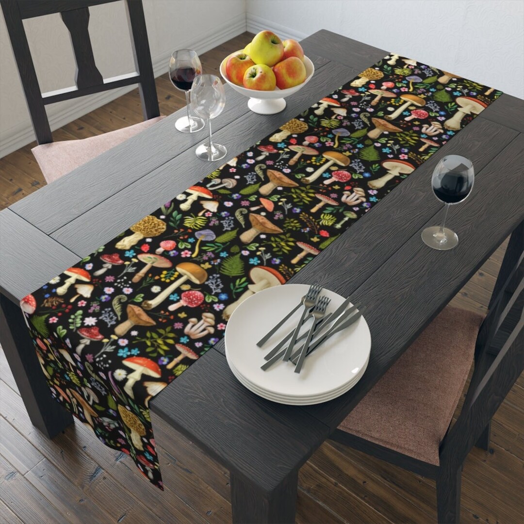 Mushroom Table Runner | Mushroom Table | Cottagecore Table Runner ...