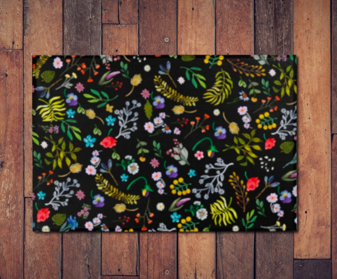 Wildflower Rug | Floral Rug | Kitchen Rug | Wildflower Art | Throw Rug ...