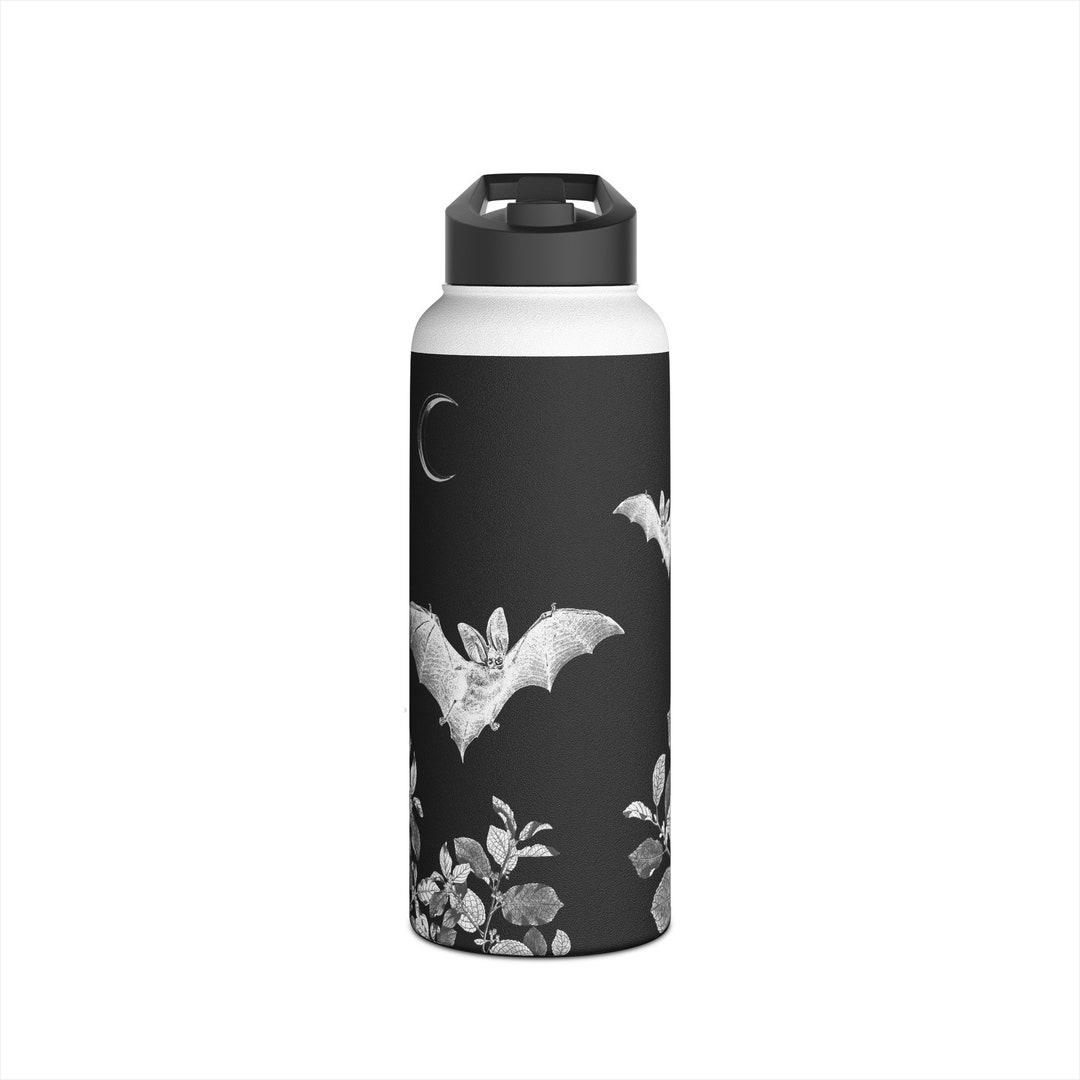 Goth Bat Water Bottle | Stainless Steel Water Bottle | Bat Water Bottle ...