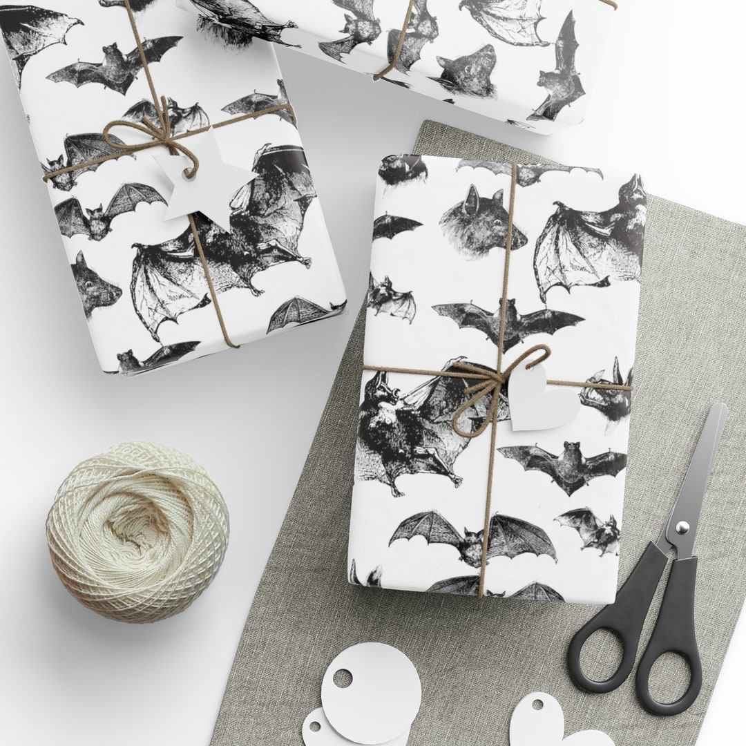 Goth Bats Wrapping Paper Vampire Bats Wrapping Paper Gothic Gift ...
