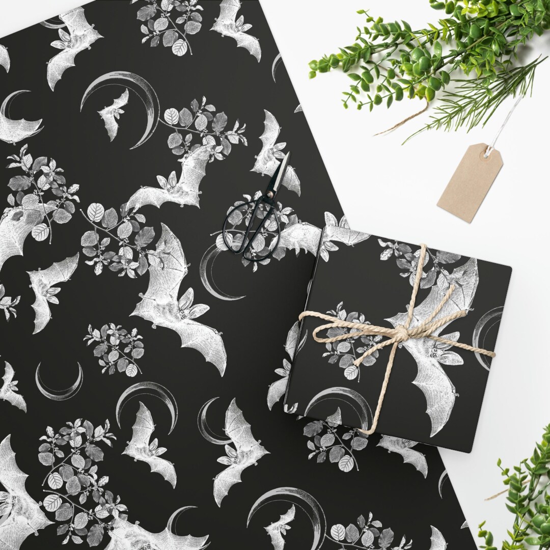 Goth Bats Wrapping Paper | Vampire Bats Wrapping Paper | Gothic Gift ...