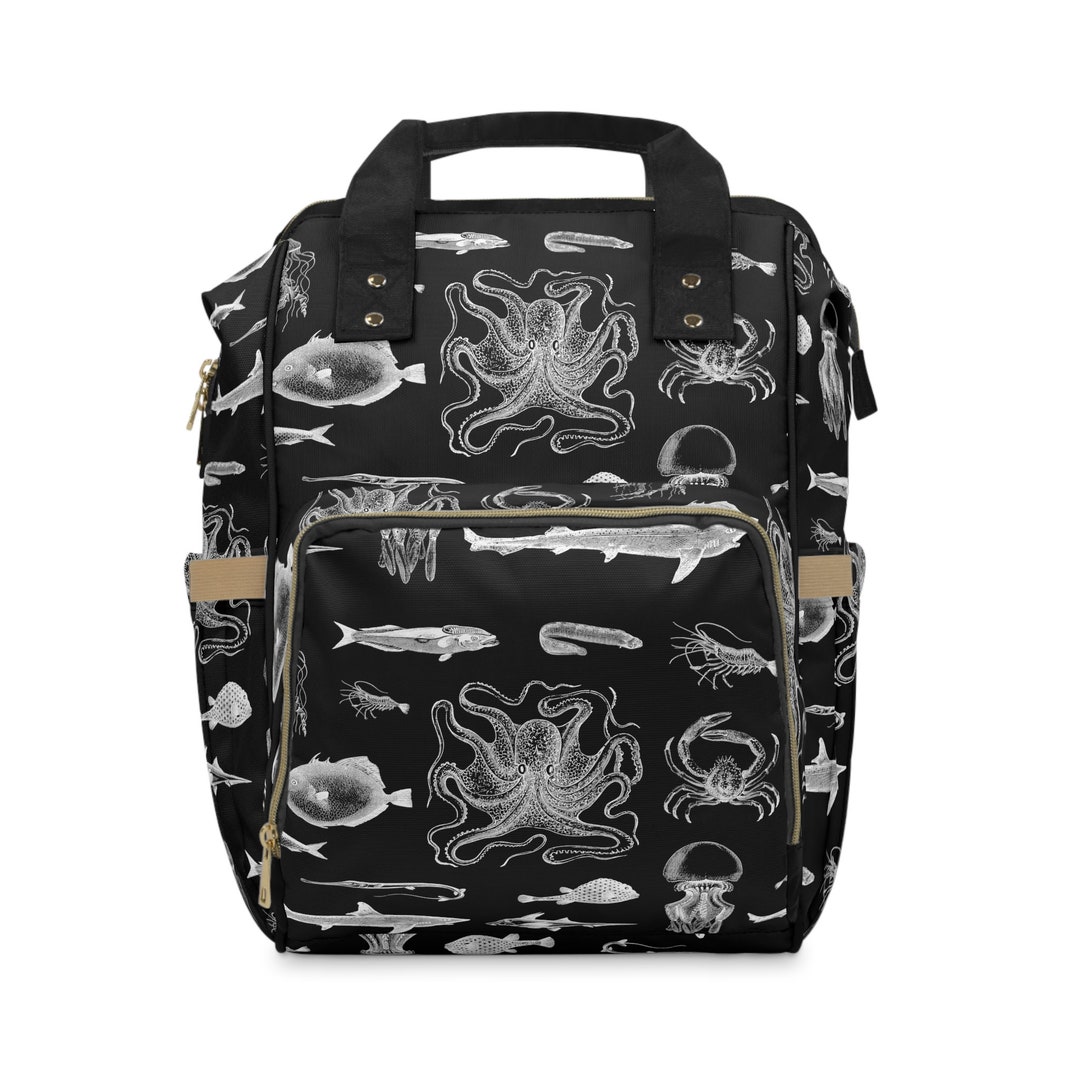 Nautical Sea Creatures Diaper Bag Diaper Backpack Gothic Sea Creatures ...