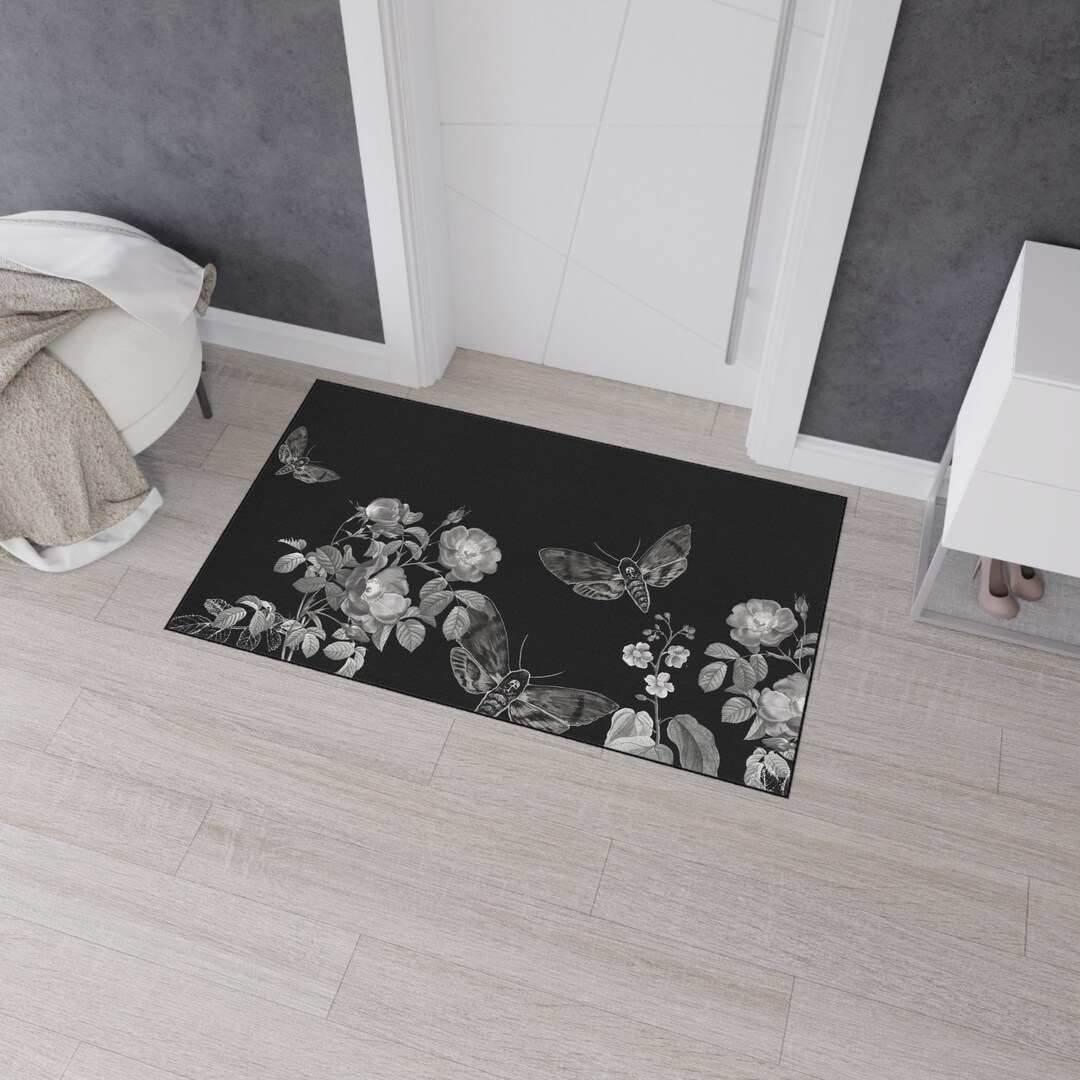 Goth Moth "welcome Mat" Moths and Moon | Witchy Welcome Mat | Witchy ...