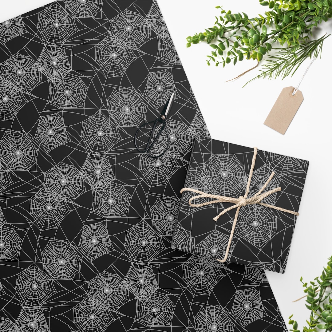 Goth Wrapping Paper Spiderweb Wrapping Paper Spooky Wrapping Paper ...