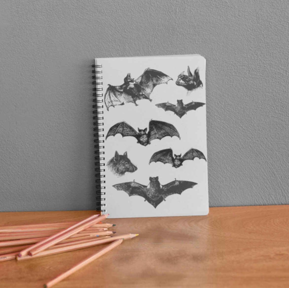 Bat Notebook Cottagecore Bats Vintage Illustration - Etsy