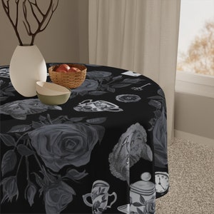 Goth Tea Tablecloth Gothic Alice in Wonderland Inspired Tablecloth ...