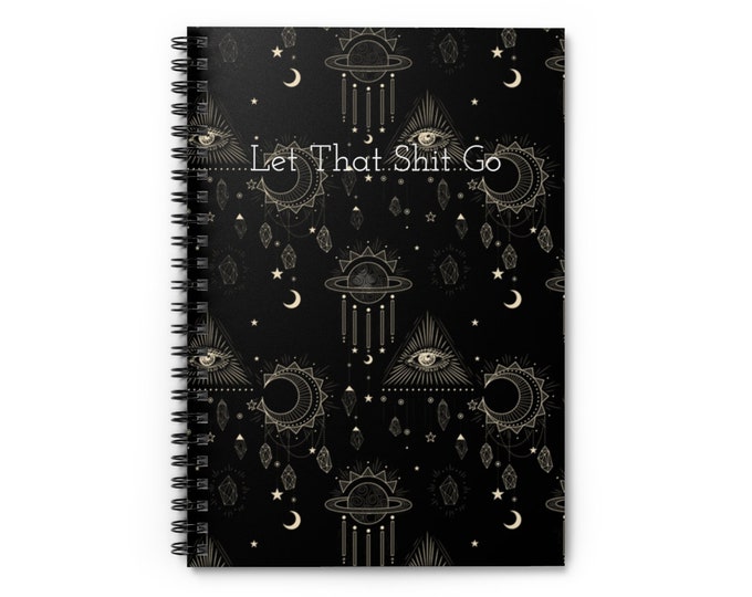 Celestial Notebook | Let That Sh*t Go | Witchy Notebook | Goth Decor ...