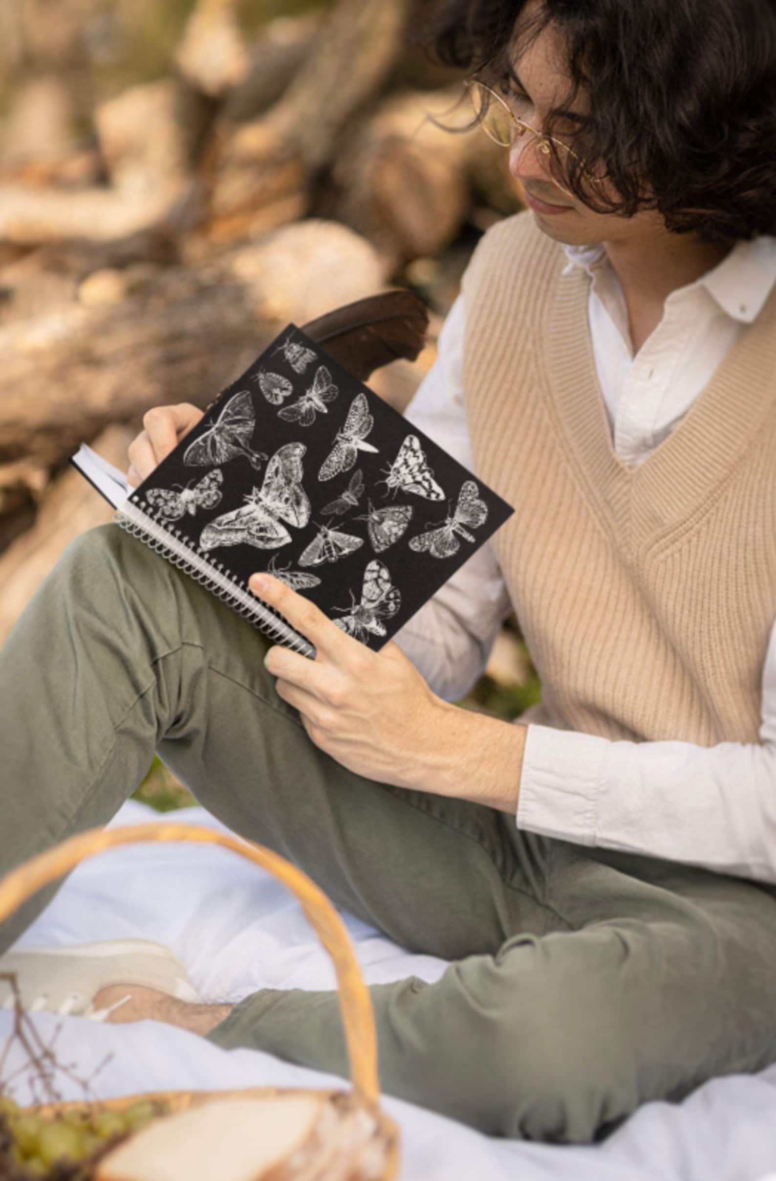 Moth Notebook Aesthetic Cottagecore Moth Illustration - Etsy