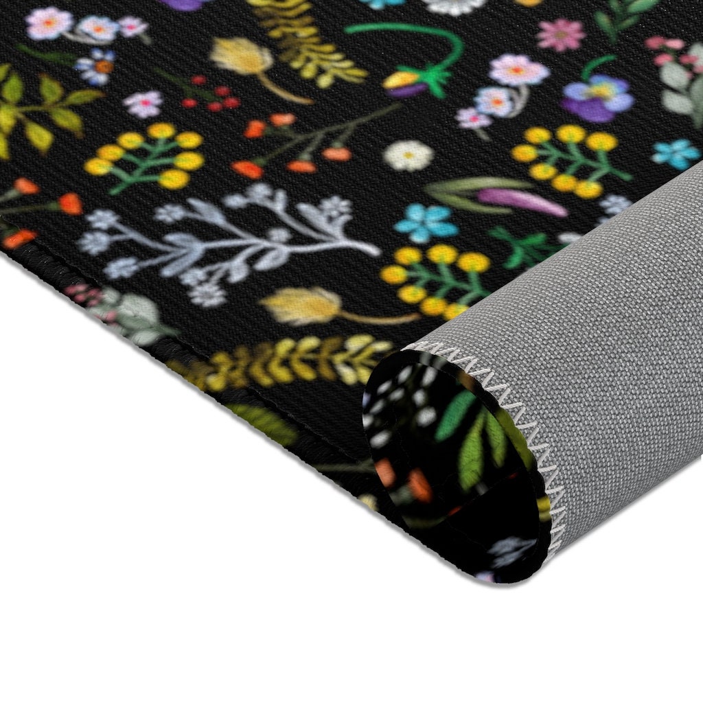 Wildflower Rug Floral Rug Kitchen Rug Wildflower Art - Etsy