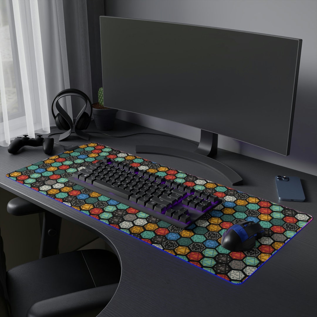 DND LED Gaming Mouse Pad | Dungeons and Dragons Dice Led Gaming Desk ...