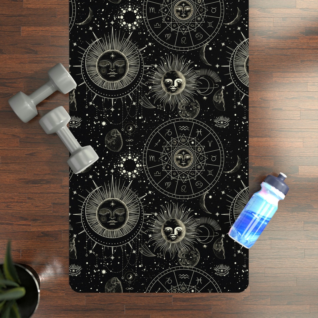 Zodiac Yoga Mat Rubber Yoga Mat Astrology Yoga Mat Tarot Aesthetic Yoga ...