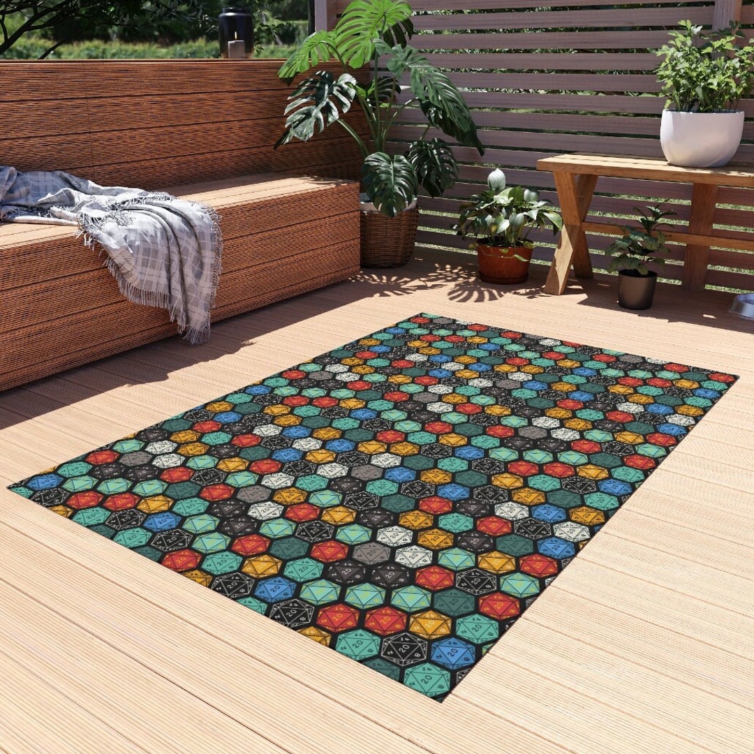 Dnd Indoor Outdoor Rug Dungeons and Dragons Rug Dnd Lover Rug Geometric ...
