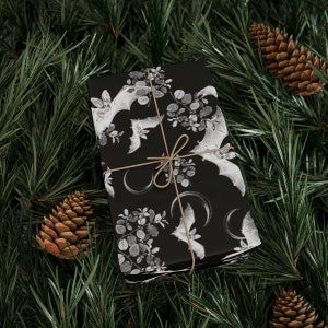 Goth Bats Wrapping Paper Vampire Bats Wrapping Paper Gothic Gift ...