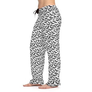 Goth Bats Women's Pajama Pants Vampire Bat Lounge Pants Floral Pj ...