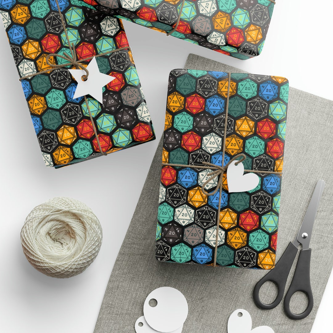 Dnd Wrapping Paper Dungeons and Dragons Wrapping Paper Dnd Dice ...