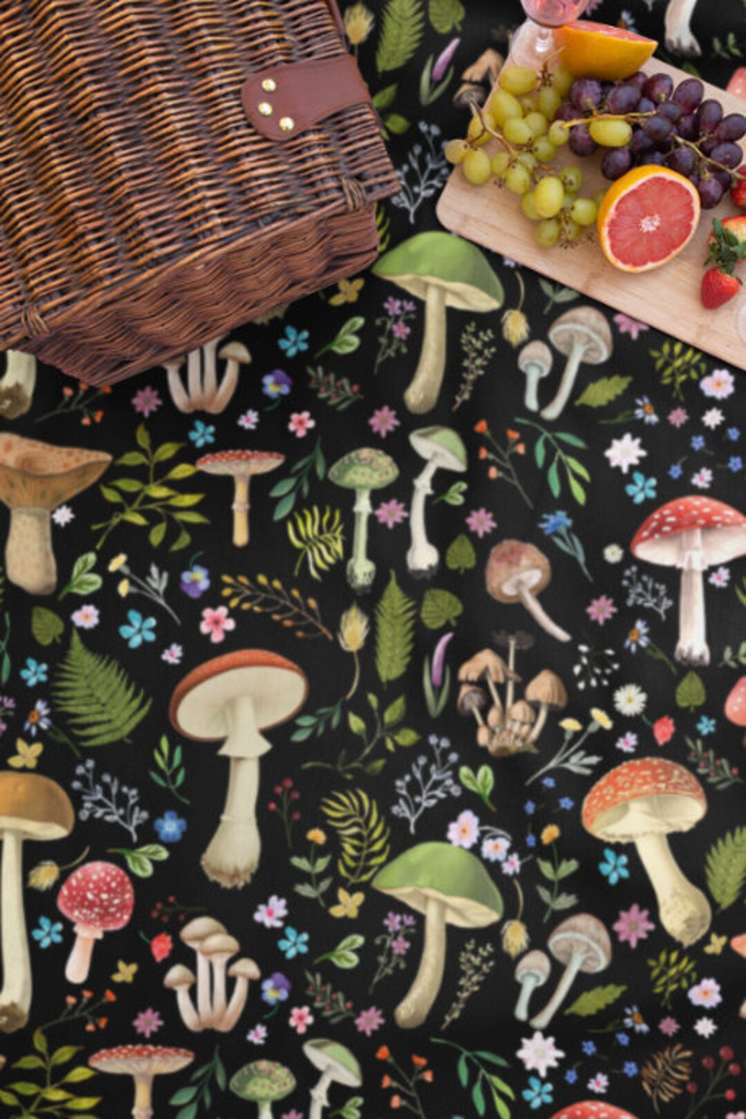 Mushroom Picnic Blanket Cottagecore Picnic Blanket Light Academia ...