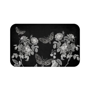 Goth Moth Bath Mat Gothic Bathroom Decor Goth Moth Rug Goth Bathroom ...