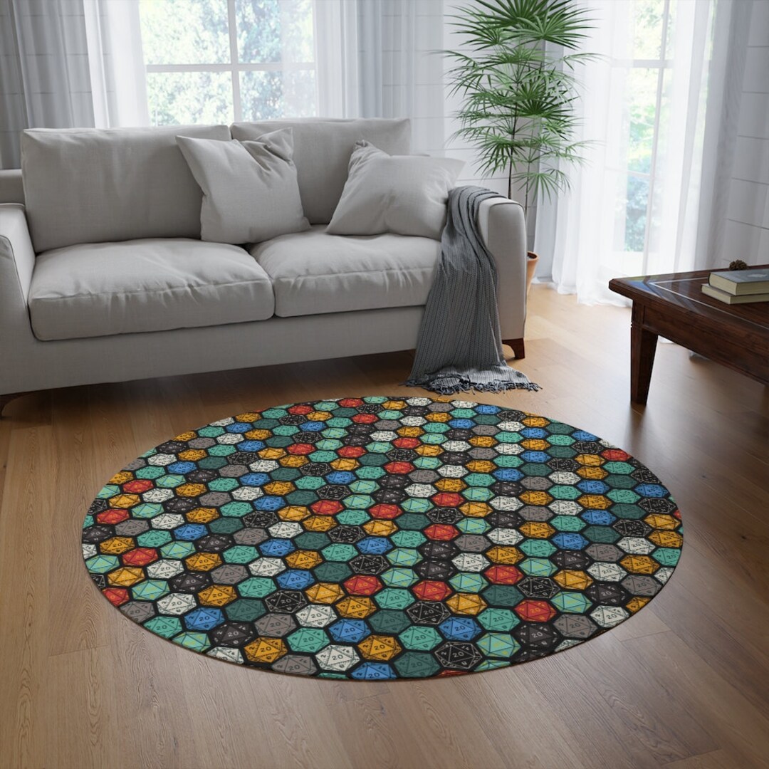 Dnd Rug Round Dungeons and Dragons Rug Gaming Rug Nerdy Round Rug ...