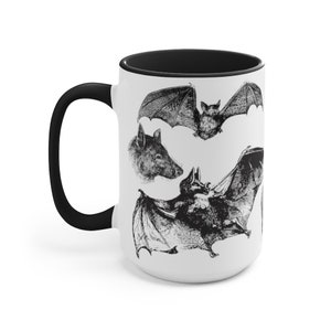 Bat Mug 15 Oz Mug Vintage Bat Mug Gothic Bat Vampire Bat Dark Academia ...