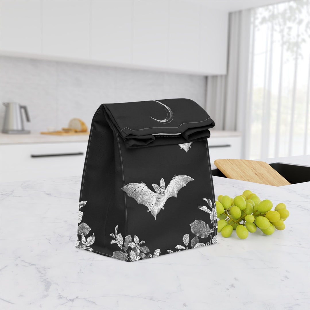 Gothic Bat Lunch Bag Witchy Lunch Bag Gothic Lunch Bag Fabric Lunch Bag ...