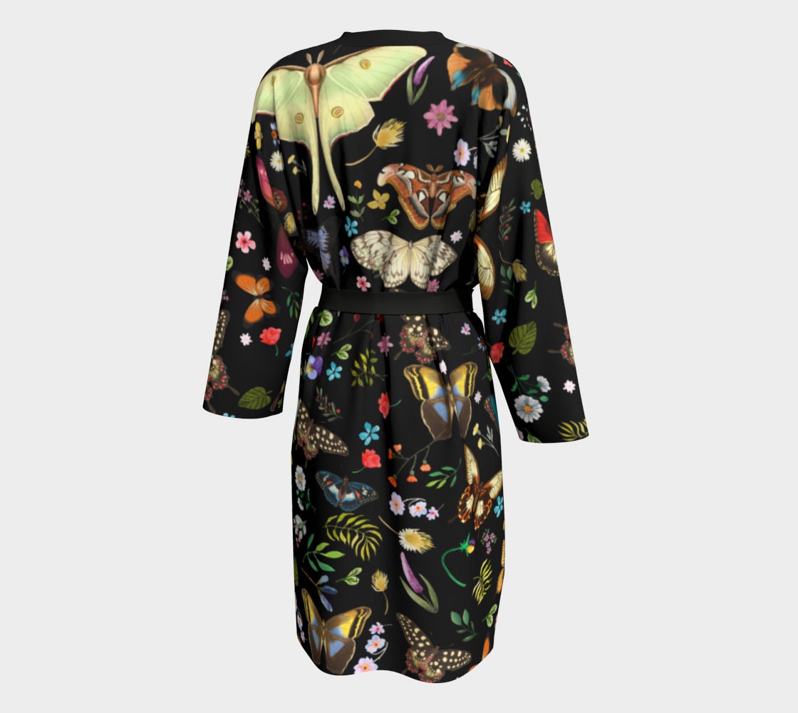 Butterfly Silk Robe Butterfly Aesthetic Cottagecore Luna | Etsy