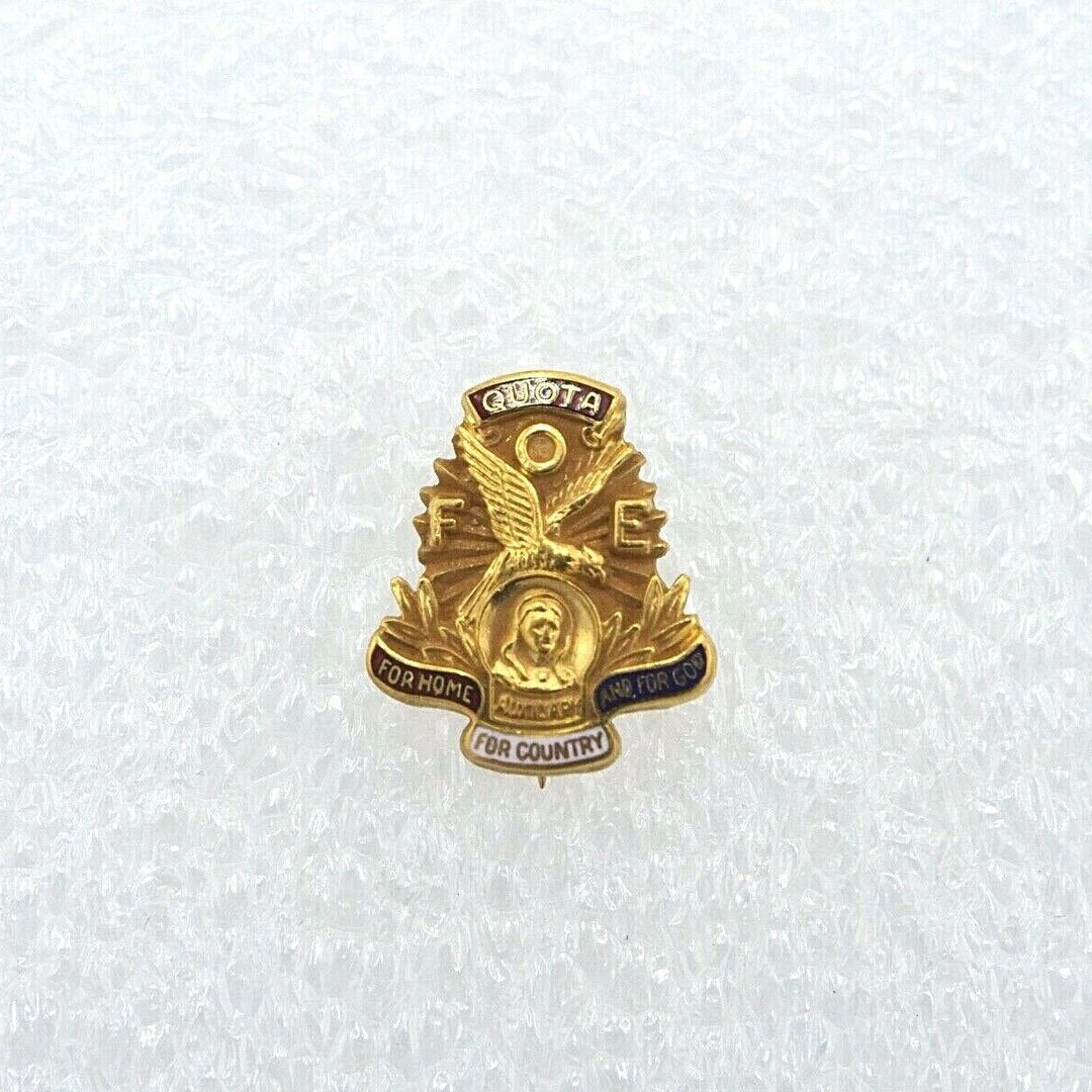 Vintage Fraternal Order of Eagles Quota Auxiliary Gold Tone Lapel Pin ...