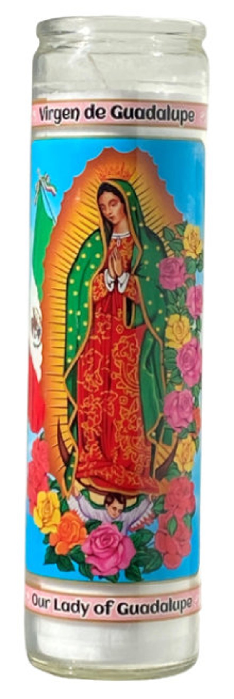 Lord's Prayer & Our Lady of Guadalupe Prayer Candles 8in 2 Pack - Etsy