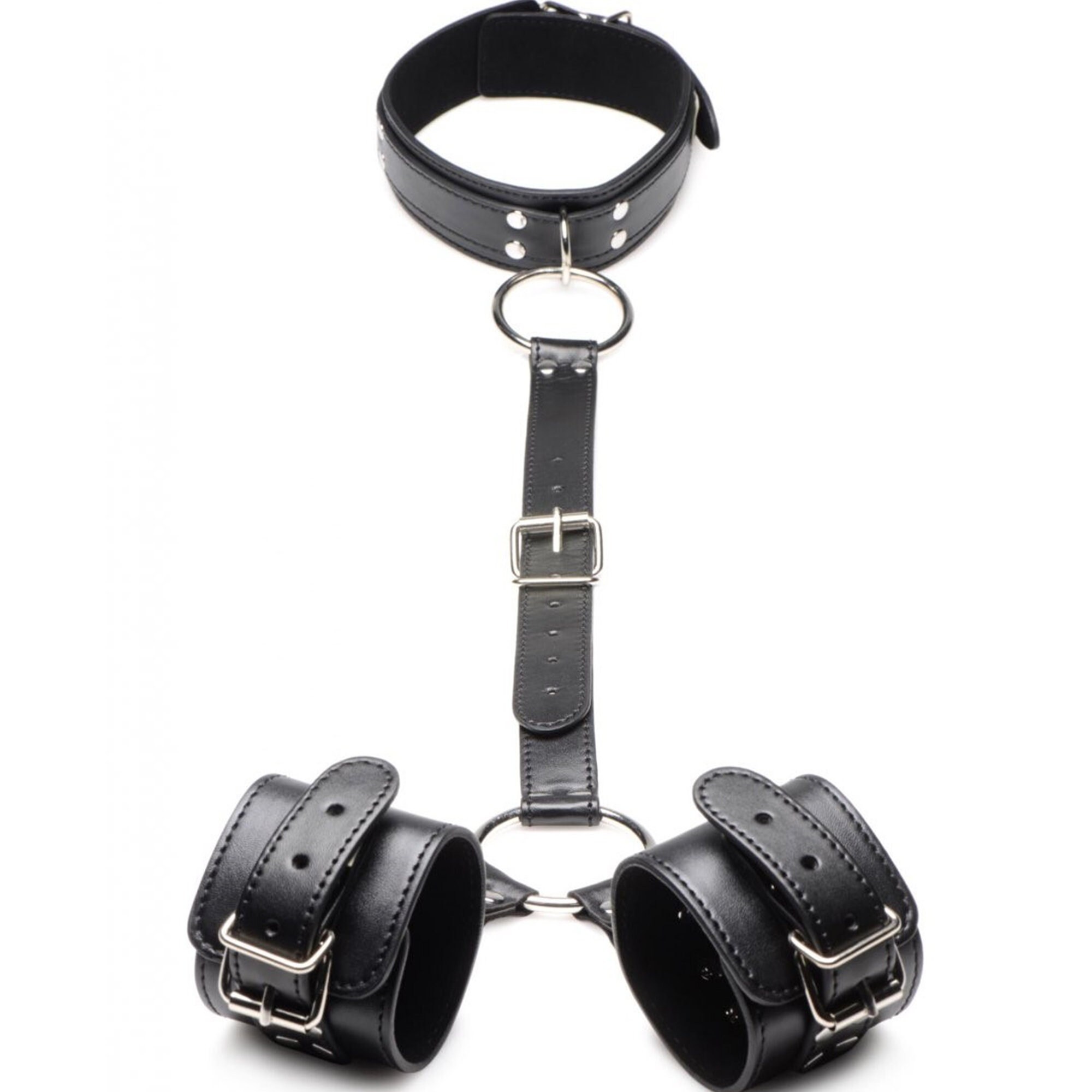 Neck To Wrist Cuffs Bdsm Spreader Restraint Neck Collar Etsy