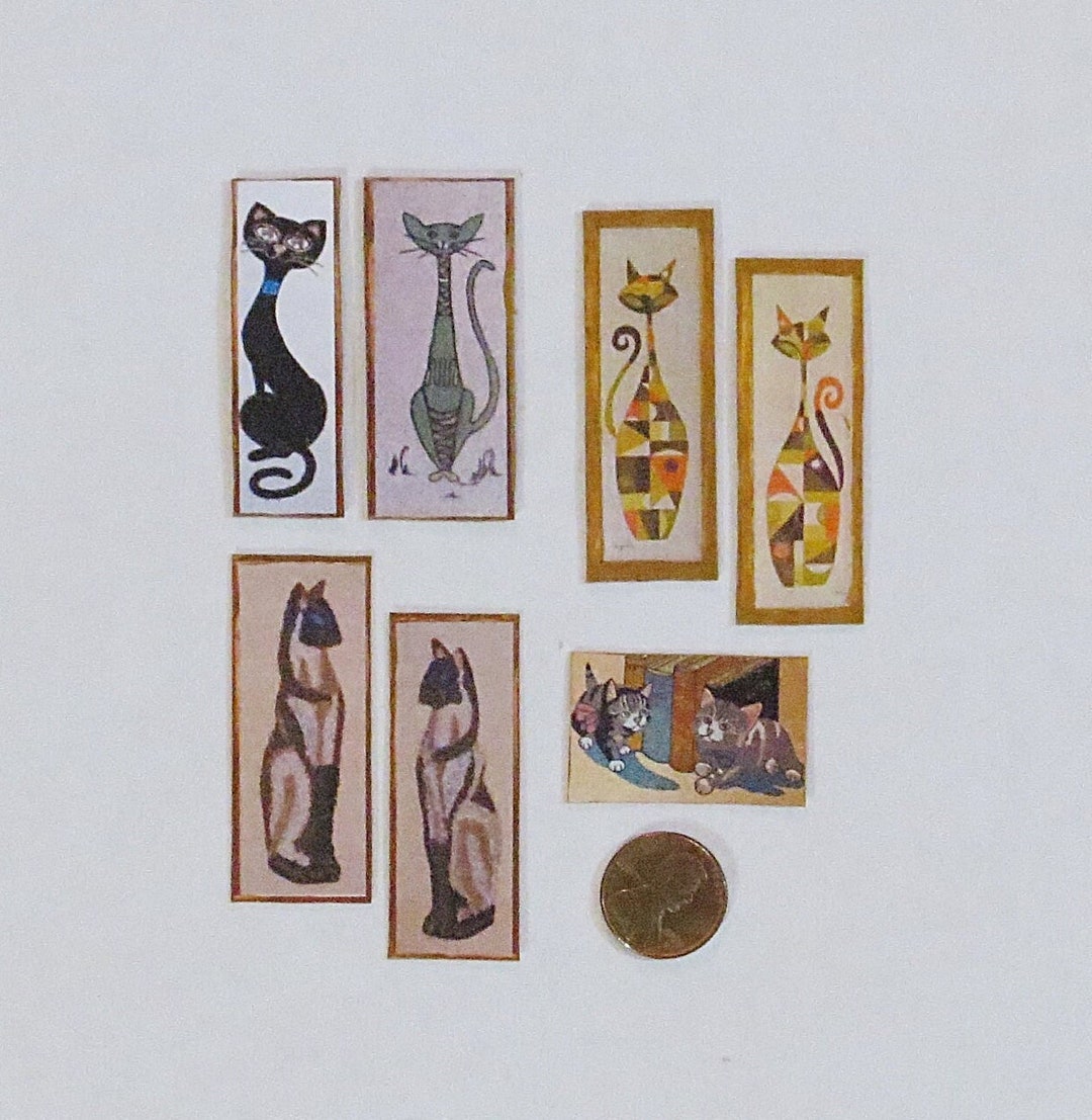 Miniature MCM Faux Gravel Art, Mid Century Modern, Dollhouse Miniature ...