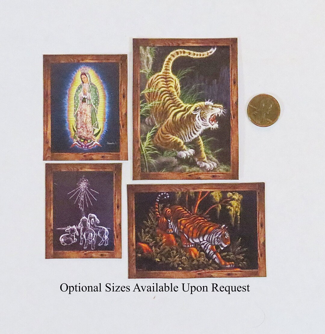 Large Miniature MCM Faux Velvet Painting, Miniature Mid Century Modern ...